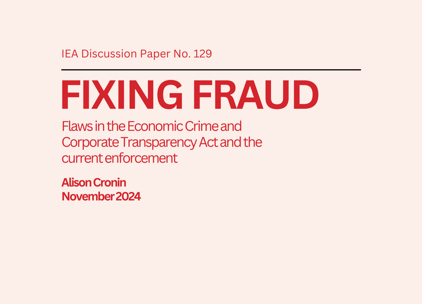 Fixing Fraud: Flaws in the Economic Crime and Corporate Transparency ...