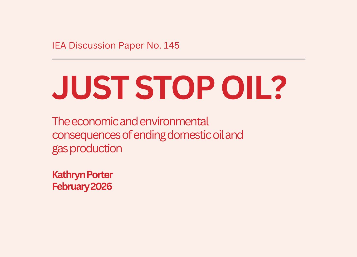 Just Stop Oil? — Institute of Economic Affairs